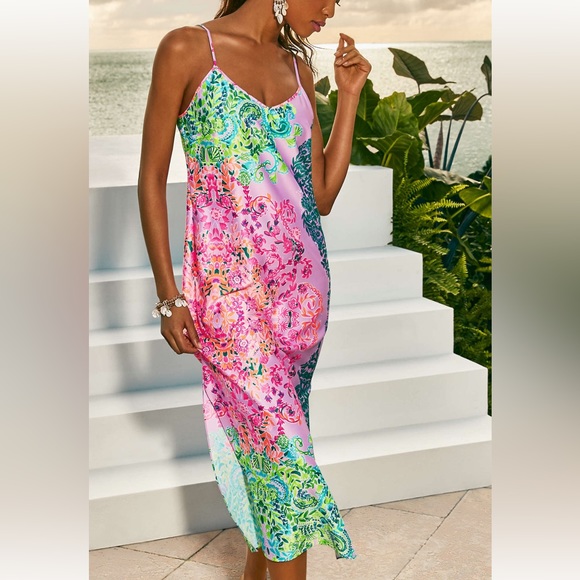 Lilly Pulitzer | Dresses | Lilly Pulitzer Bellalyn Midi Slip Dress ...
